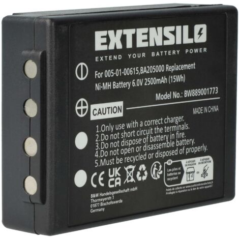 EXTENSILO Battery compatible with HBC Radiomatic Eco Industrial Radio ...