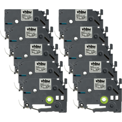 vhbw 10x Label Tape compatible with Brother PT 9600, 9400, 900, 9000 ...