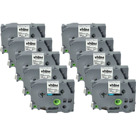 vhbw 10x Label Tape compatible with Brother PT H 500 Li, P 700, RL 700 ...