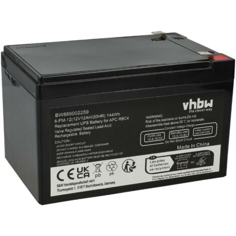 vhbw 1x Battery compatible with APC Back-UPS ES, Back-UPS Pro, BE750-CN ...