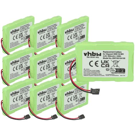 vhbw 10x Battery compatible with Telekom / T-Sinus 45M Wireless ...