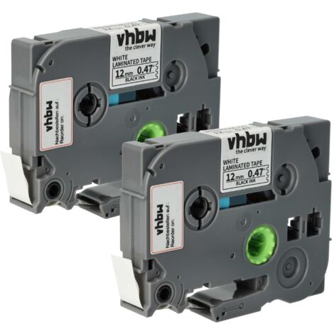 vhbw 2x Label Tape compatible with Brother PT 9600, 9400, 9200PC, 9500 ...
