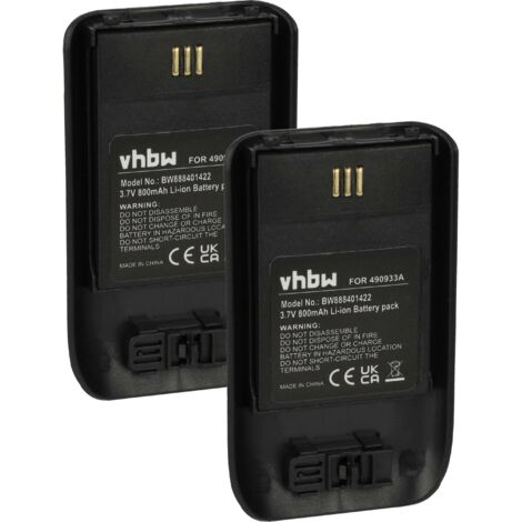vhbw 2x Battery compatible with Ascom D63, DH7, DECT 3735, i63 Wireless ...