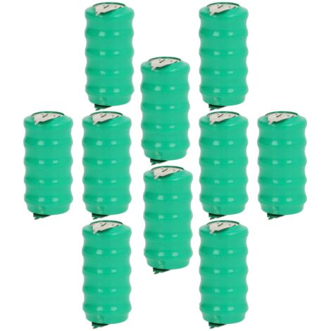 vhbw 10x NiMH replacement button cell battery tab type V80H 3 pins ...