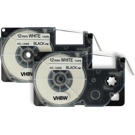 vhbw 2x Label Tape Replacement for Casio XR-12WE, XR-12WE1 for Label ...
