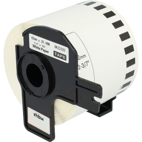 vhbw Label Roll with Holder 62mm x 30.48m (1 Label) Replacement for ...