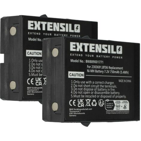 EXTENSILO 2x Battery compatible with Ikusi TM61, TM60, TM62 Industrial ...