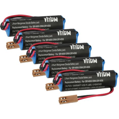 vhbw 5x Battery compatible with Mitsubishi ER6V C4 Measuring Devices ...