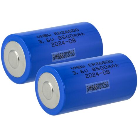 vhbw 2x Lithium ER26500 (Size C) Round Cell Batteries - Primary ...