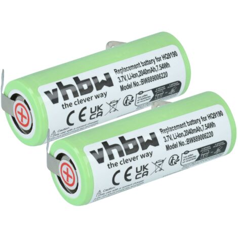 vhbw 2x Battery compatible with Panasonic ES8103 Electric Razor (2040 ...