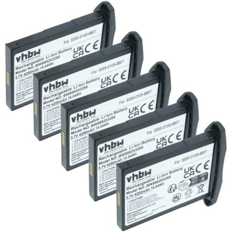 vhbw 5x Battery compatible with NCR Orderman 5 Handheld Mobile Computer ...