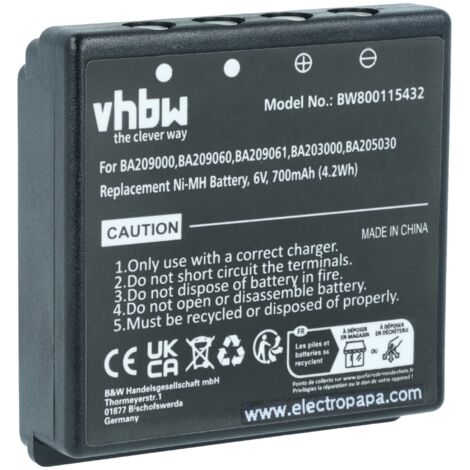 vhbw Battery Replacement for HBC BA209062, BA225000, BA209061, BA225030 ...