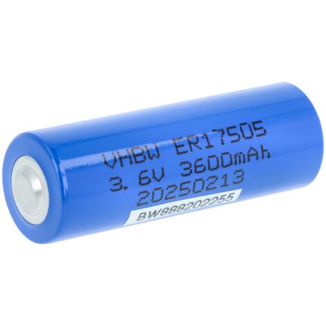 vhbw ER17505 Round Cell Battery - Primary Battery (3600mAh, 3.6V, Li-SOCl2)