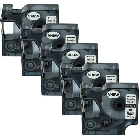 vhbw 5x Label Tape compatible with Dymo 5000, 2000, 5500, 1000+, 1000 ...