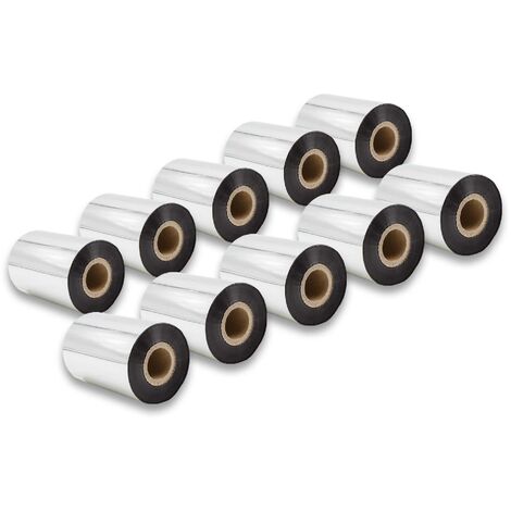 vhbw 10x Thermal Transfer Ribbon compatible with Zebra S400, S4M, S600 ...