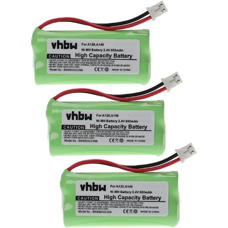 vhbw 3x Replacement Battery compatible with T-Com Sinus 100 Wireless ...