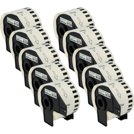 vhbw Set 10x Label Roll 50mm x 30.48m compatible with Brother PT QL-600 ...