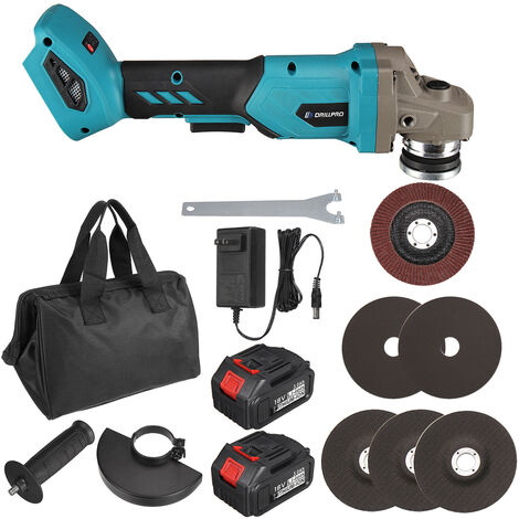 Meuleuse d'angle électrique sans fil ponceuse Disqueuse 125mm 20V Li-ion avec 2 batteries 3 ...