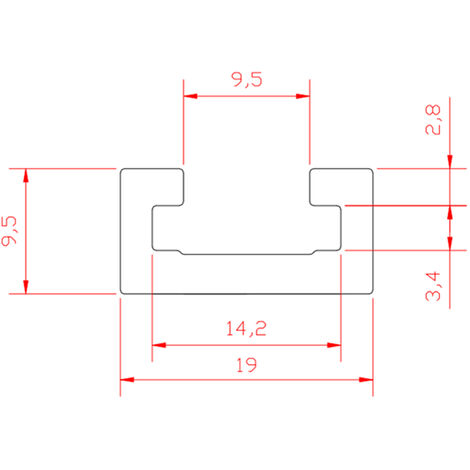 1pc T-track T-slot Mitre Track Jig T Vis Fixation Slot 19x9.5mm Pour ...