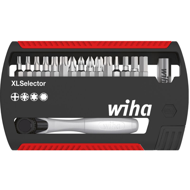 Wiha Bit set XLSelector Standard 25 mm assorted with bit ratchet 16-pcs ...