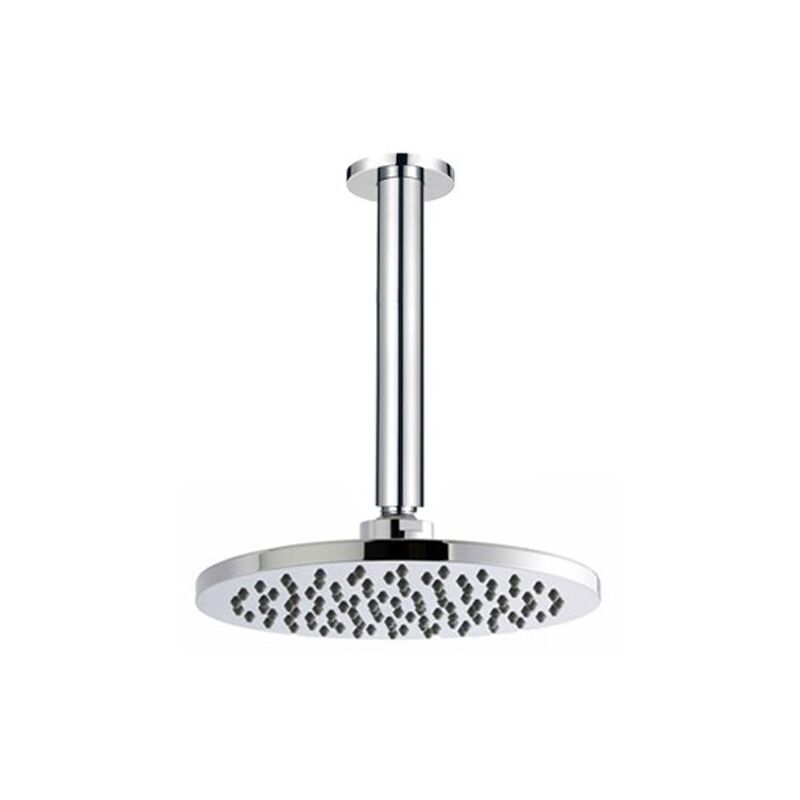 Round 200mm Fixed Shower Head Chrome Single + Swivel Joint + Ceiling ...