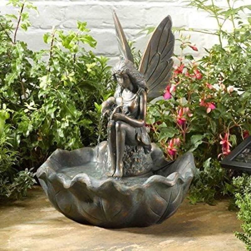 Smart Garden Solar Fairy Leaf Garden Water Feature Fountain Bird Bath ...