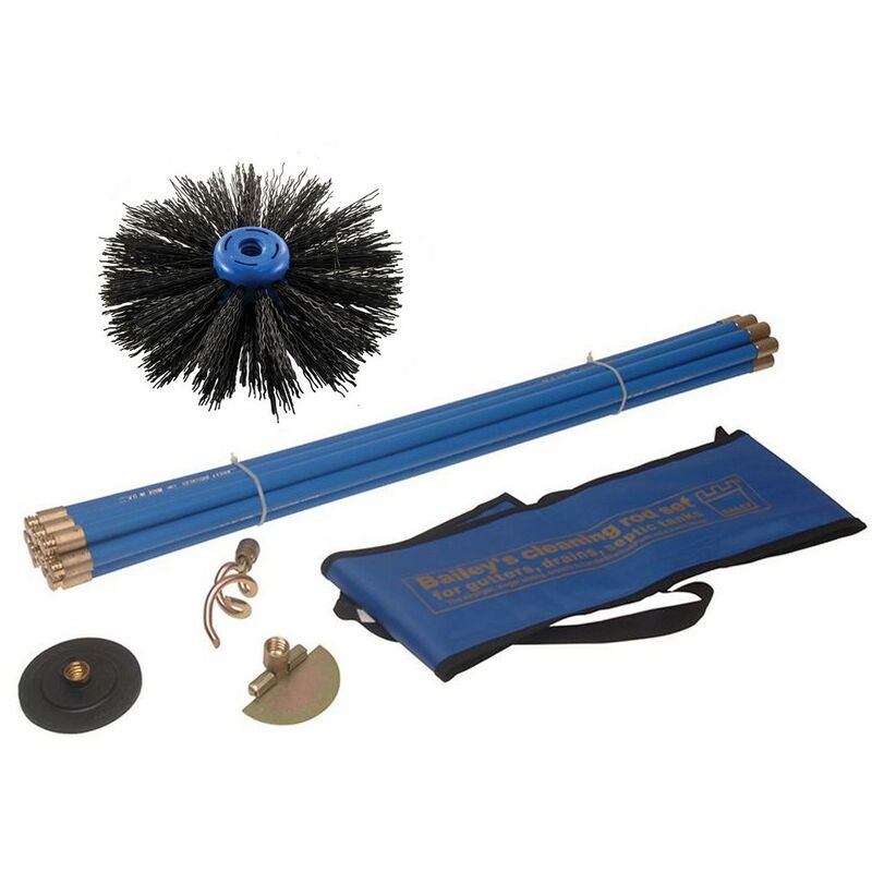 Bailey BAI5431 Universal Drain Rod Set 3 Tools Carry Bag BAIZ5683 6 ...