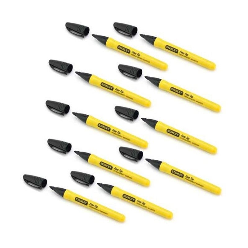 Stanley STA047316 0-47-316 Permanent Fine Tip Marker Pens 10 Pack