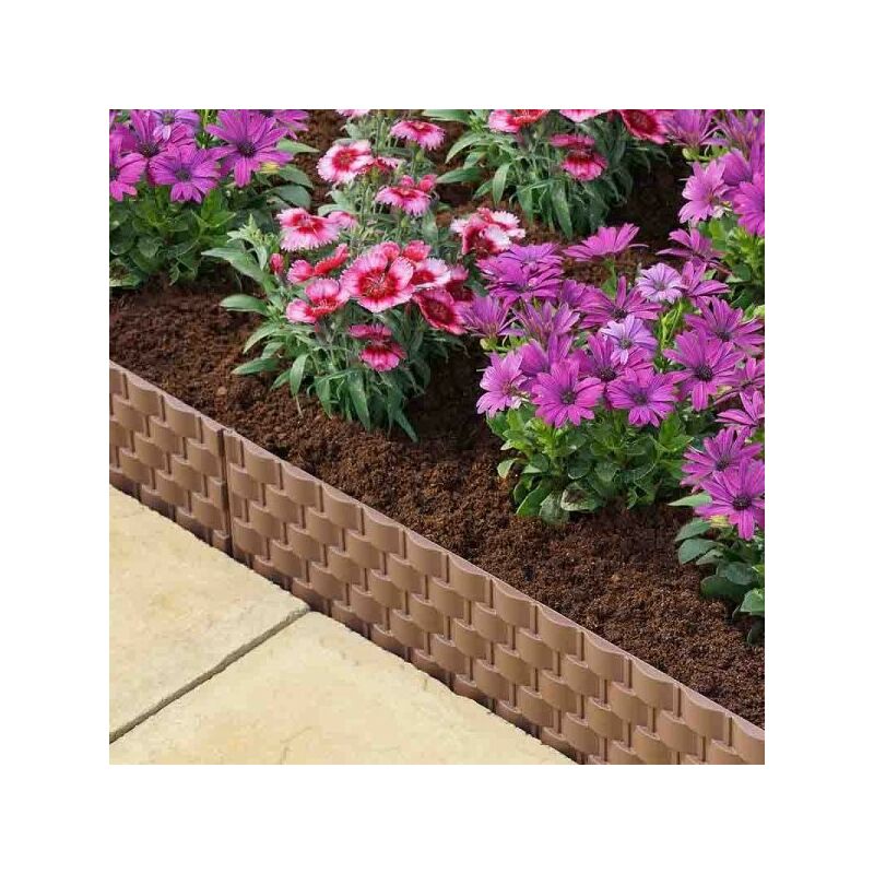 4 x Smart Garden Rattan Effect Picket Fence Path Border Lawn Plant Beds ...