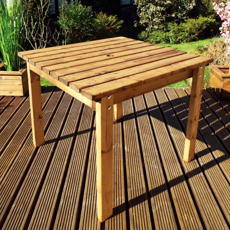 Charles Taylor Wooden Small Square Garden Dining Table 4 Seater