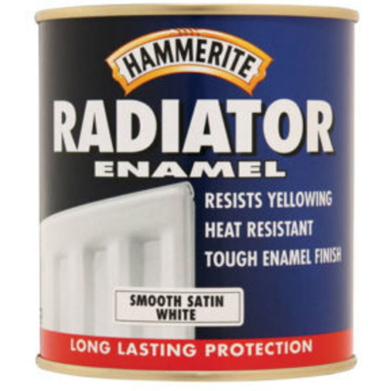 Hammerite 5084917 Radiator Paint Satin White 500ml HMMRES500