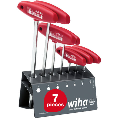 Wiha L-key with T-handle set hex 7 pcs. I incl. work bench stand I ...