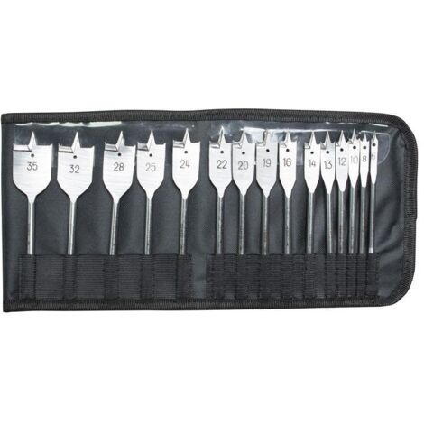 Bahco BAH9529S15P 15 Piece Flat Spade Drill Bit Set 6mm 35mm in Wallet ...