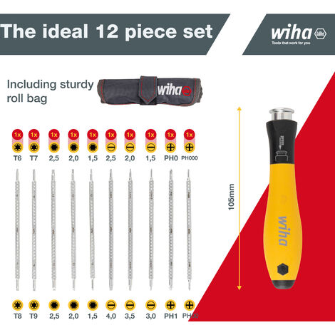 Wiha screwdriver with interchangeable blade set ESD SYSTEM 4 (31499 ...