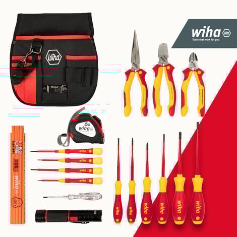 Wiha Tool set basic electrician's equipment 18 part I belt pouch I for ...