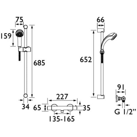 Bristan Zing2 Safe Touch Bar Mixer with Fast Fit Connections and SM Kit ...