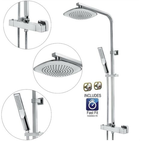 Bristan Cascade Trapeze Thermostatic Square Bar Mixer Shower Valve ...