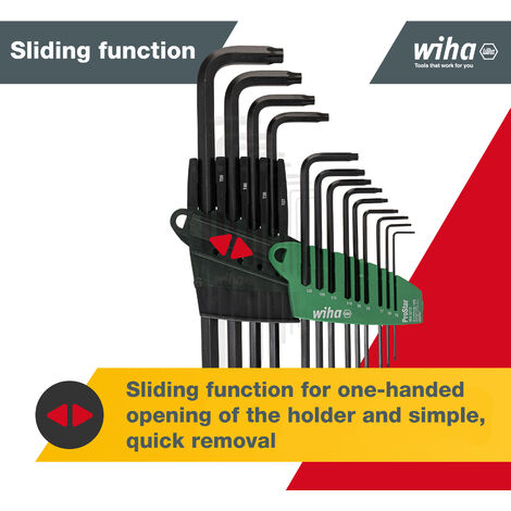 Wiha L-key set with ProStar holder (24852) 13 pcs. Torx Allen key set ...