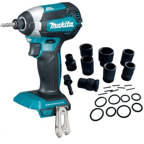 Makita DTD153Z 18V LXT Lithium Ion Brushless Impact Driver Bare + 8pc Socket Set