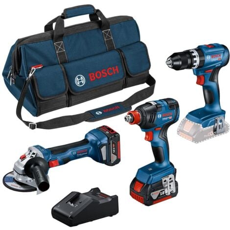 Bosch 18v 3pc Brushless Kit - Combi Drill Impact Driver Wrench ...
