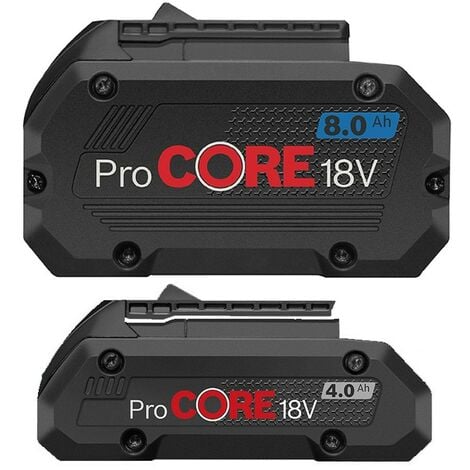 Bosch GBA 18v 8.0ah ProCORE Battery + GBA 4.0Ah ProCORE Battery - Twin Pack