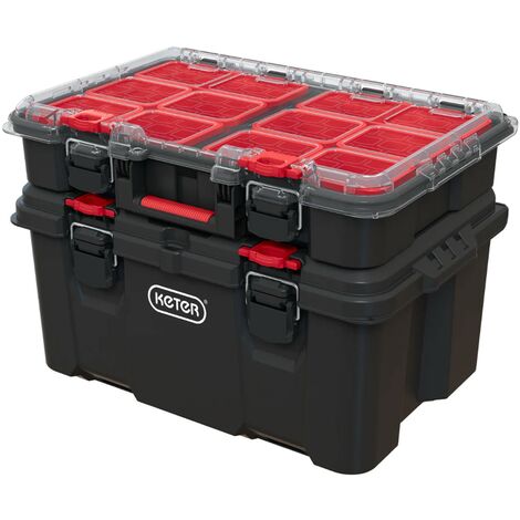Keter Stack N Roll Deep Toolbox and Large Parts Organiser KETSNRTB ...