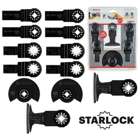 Bosch 12 Piece Universal Starlock Multi Tool Blade Set Wood Metal HCS Plunge