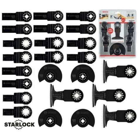 Bosch 24 Piece Universal Starlock Multi Tool Blade Set Wood Metal HCS ...