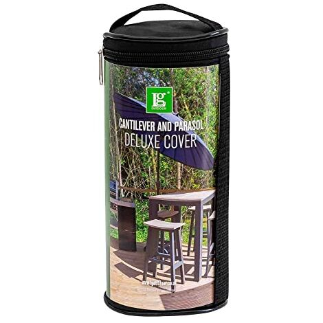 LG Outdoor Deluxe Titling Parasol Cantilever Umbrella Garden Cover Black