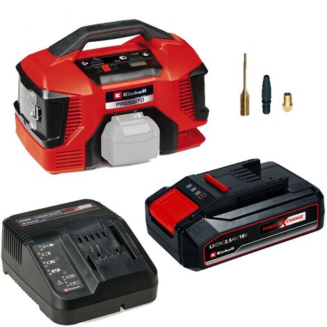 Einhell 18v Power X-Change Cordless Air Compressor PRESSITO 18/21 + 2 ...