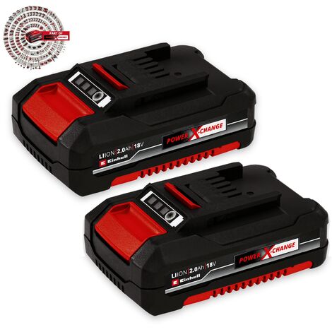 Einhell Power X Change 18v Lithium Ion 2.0ah Battery Twin Pack PX-BAT2 ...
