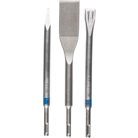 Bosch Professional 3PC SDS + Chisel Set Flat + Tile + Pointed Chisels ...