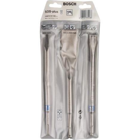 Bosch Professional 3PC SDS + Chisel Set Flat + Tile + Pointed Chisels ...