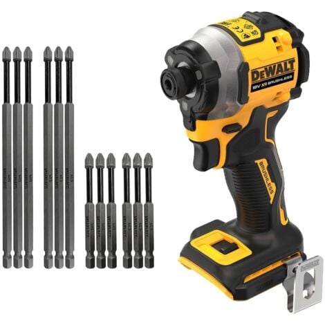 Dewalt DCF850N 18v XR Brushless Ultra Compact Impact Drive + 12 Piece ...